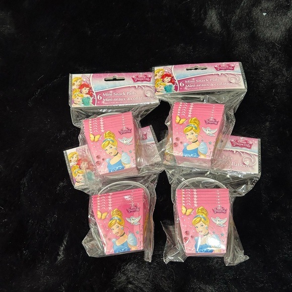 Disney | Party Supplies | Disney Princess Mini Snack Pails 4 Packs Of 6 ...